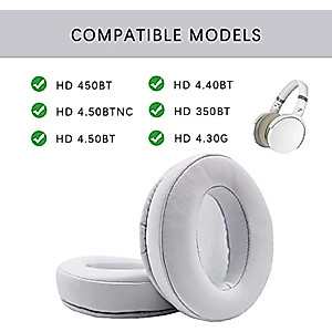 HD4.50BT Replacement Ear Pads Quite-Comfort Protein Leather, Earpads Cushions for Sennheiser HD4.50BT, HD4.50BTNC, HD4.40BT, HD450BT HD430 HD440 HD350BT HD400S HD458BT HD300 Headphones(White)