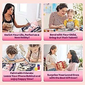 VINDIJA Framed Paint by Number for Adults Beginners - Cat Adult Paint by Number Kits on Canvas, 2 Pack Animals Paint by Numbers, DIY Oil Painting Acrylic Paints for Home Wall Decor Gift, 8x8in