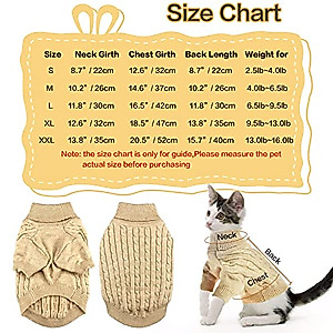 Vehomy Dog Turtleneck Sweater Dog Pullover Sweater for Small Medium Dogs Pet Knitwear Clothes Dog Knitted Sweater Outfit Puppy Dog Cat Warm Shirt Clothes S