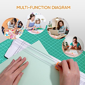 Kokorosa Portable Paper Cutter,A4 Paper Cutter,12 Inch Straight Paper Slicer Scrapbooking Tool with Automatic Security Blades for Scrapbooking Craft Paper Label Coupon (White)