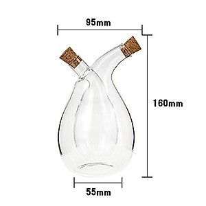 BOLLAER Kitchen Supplies Glass Olive Oil Bottle Cruet (Water droplets), 2 in 1 Kitchen Supplies Glass Oil and Vinegar Bottles of Soy Sauce Vinegar Bottle