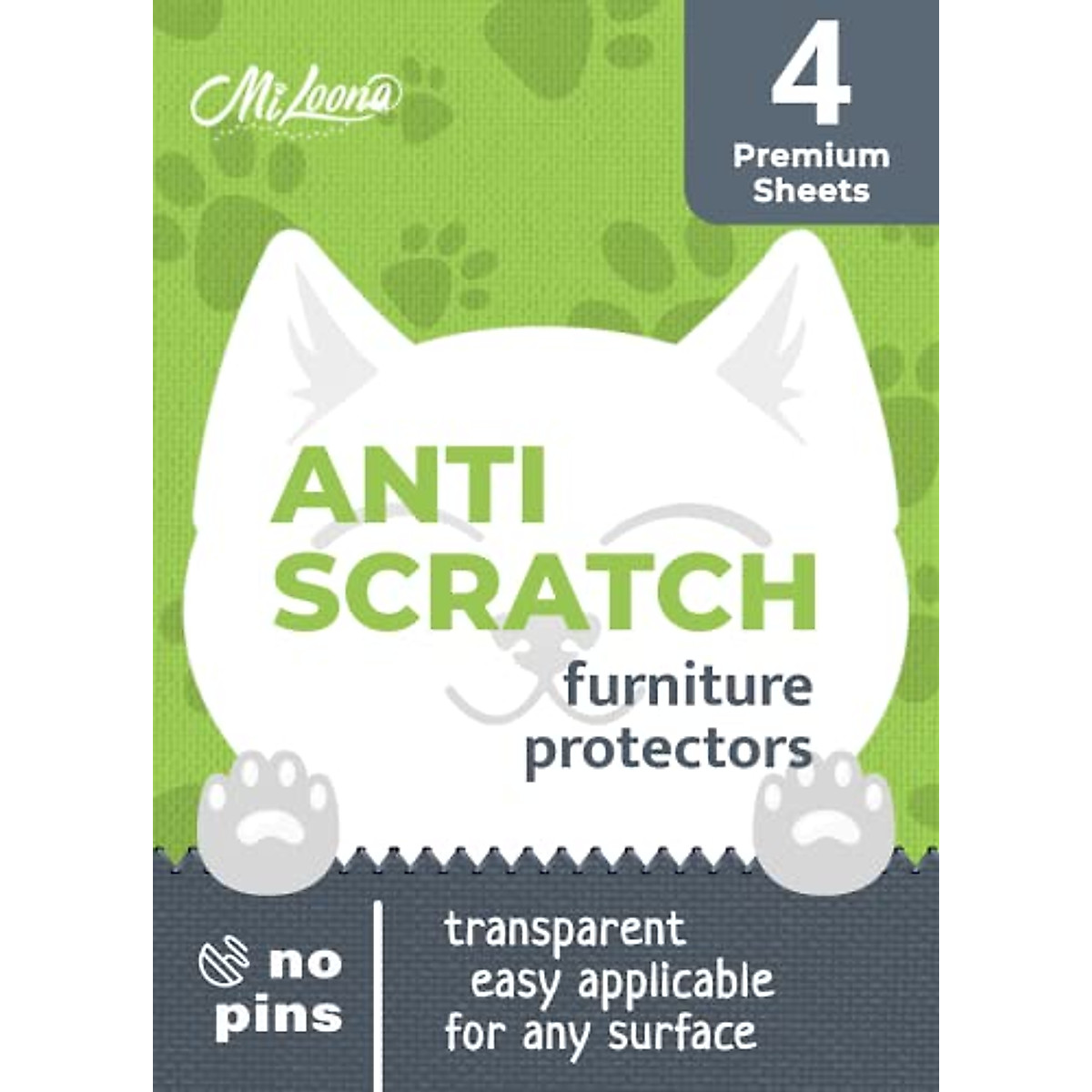 Miloona Anti Cat Scratch Furniture Protector 4 Sheets- Couch Covers for Cats- Cat Scratch Deterrent for Furniture- Couch Scratch Protector from Cats- Anti Scratch Furniture Protector