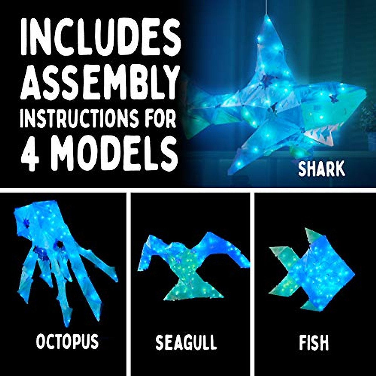 Thames & Kosmos Creatto: Shimmer Shark & Ocean Pals Light-Up Craft Puzzle from