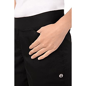 Chef Works Women's Lightweight Slim Chef Pants, Black, Large
