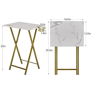 VECELO Foldable TV Tray Portable Wooden Snack Table for Livingroom, Bedroom, Office, Tiny Desk, Golden