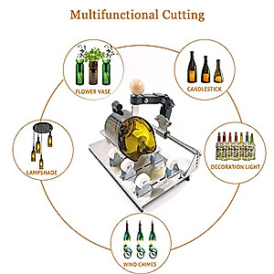 Glass Bottle Cutter for All Shapes, Portable DIY Bottle Cutting Tool Kits for Different Angles, Square & Round Bottle Cutting Machine with Complete Accessories for Beer, Whiskey, Wine…