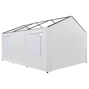 TGEHAP Carport Replacement Sidewall Replacement Sidewall Tarp Top for 10' x 20' Carport Frame Replacement Side Wall Cover Top Cover and Frame Not Included (White)