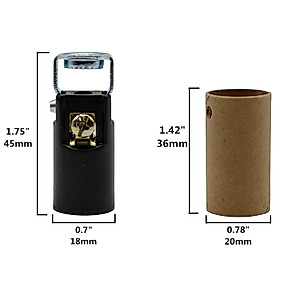 Creative Hobbies Chandelier Lighting Fixture Socket Kit, Candelabra E-12 Sockets with Cardboard Insulators and 1 3/4-Inch Tall Cream Plastic Candle Cover Sleeves, Set of 6