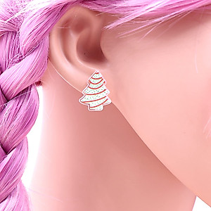 Cute Acrylic Christmas Tree Stud Earrings Chocolate Colorful Lanterns for Women Winter Xmas Festive Merry Christmas Holiday Jewelry Gift-A