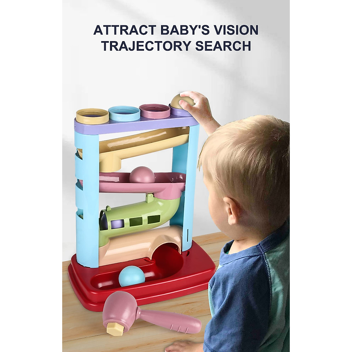 MEIJIABA Toys for 2 Year Old Boys, Toddler Sensory Educational Toys Age 2-4, Montessori Toys for Babies 18 Months, Girls Boys Early Learning Stacking Pound A Ball Hammer Birthday Gifts