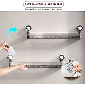 Suction Cup Retractable Slipper Rack - 2 in 1 Wall Mounted Slippers Towel Pole, Wall Mounted Adjustable Towel Rack, No Drilling Hang Walls, for Bathroom, Pantry, Kitchen, Utility Room (Mix)