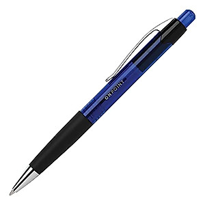 Office Depot Soft-Grip Retractable Ballpoint Pens, Medium Point, 1.0 mm, Blue Barrel, Blue Ink, Pack Of 12