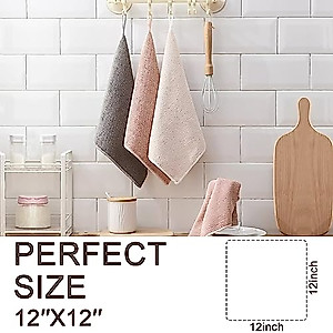 K&janet6am Dish Cloths for Washing Dishes, 6 Pack Kitchen Dish Cloths, Super Absorbent Microfiber Cleaning Cloth, Premium Waffle Dish Towels for Kitchen, 12x12 Inches