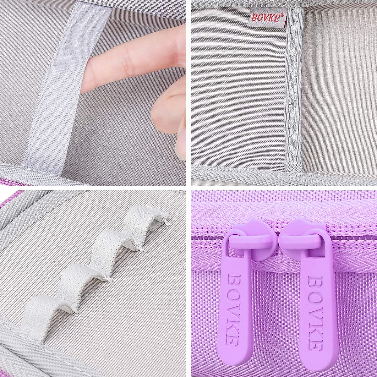 BOVKE Travel Case for 3M Littmann Classic III, Lightweight II S.E, Cardiology IV Diagnostic, MDF Acoustica Deluxe Stethoscopes - Extra Room for Taylor Percussion Hammer and Penlight, Purple