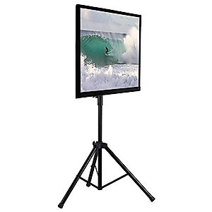 Mount-It! TV Tripod Stand - Portable TV Stands for Flat Screens - Indoor or Outdoor TV Pole Stand - Television Tripod Stand for 32-70 Inches Screen - Single Pole TV Stand with 77lbs Capacity