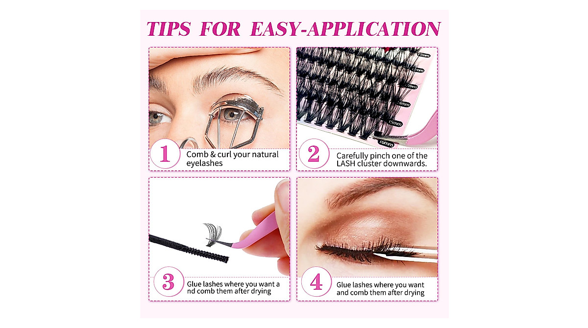 DIY Lash Extension Kit - 280 Clusters for Natural, Fluffy Lashes