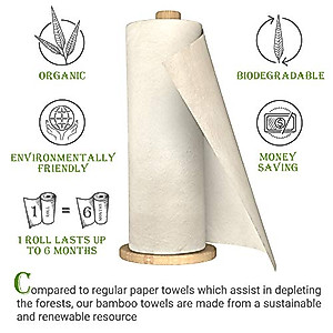 Electy Reusable Paper Towels – 20 Bamboo Paper Towels with 2 Wash and Storage Bags, 6 Month Supply, Zero Waste! Heavy Duty - Eco Friendly Paper Towels - Paperless Paper Towels