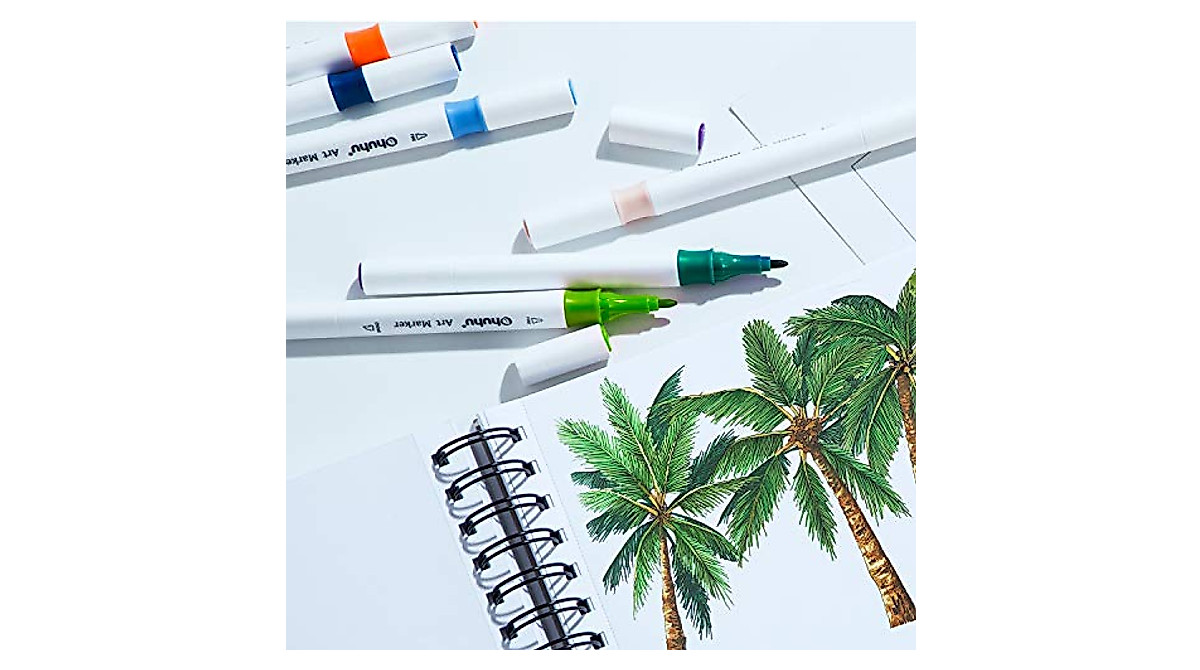 Ohuhu 48-Color Alcohol Markers - Double Tipped Art Set