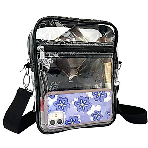 Inzllo Clear Bag Stadium Approved, Clear Crossbody Bag See Through Handbag Stadium Approved for Concerts, Festivals, Sports Events