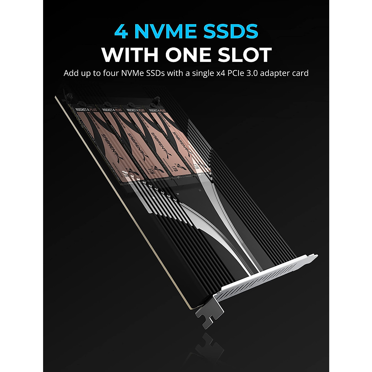 SABRENT 4-Drive NVMe M.2 SSD to PCIe 3.0 x4 Adapter Card [EC-P3X4]