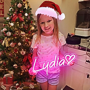 Custom Neon Signs,Personalized Neon Name Sign for Wedding Bedroom Birthday Christmas Party Game Room Home Wall Decor Bar Salon Business Logo Congrats Gifts Led Neon Light Sign (1 Line Text (10"-16"))