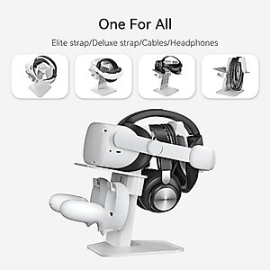 KIWI design VR Stand Accessories Compatible with Quest 2/PSVR 2/Valve Index/HP Reverb G2/ Pico 4/Quest VR Headset and Touch Controllers, Not Compatible with Quest 3 (Black)
