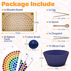 JOYPLAY Store Wooden Pegboard Beads Game, Rainbow Color Board Games, Puzzle Board, Montessori Toys, Preschool Learning Activities, Boys and Girls Gift for 3 and up!