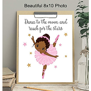 Black Wall Art for African American Girl Black Girl Gifts African American Girl Gifts - African American Wall Art - Afro Wall Art - Ballerina Wall Decor - African American Little Girls Room Decor 8x10