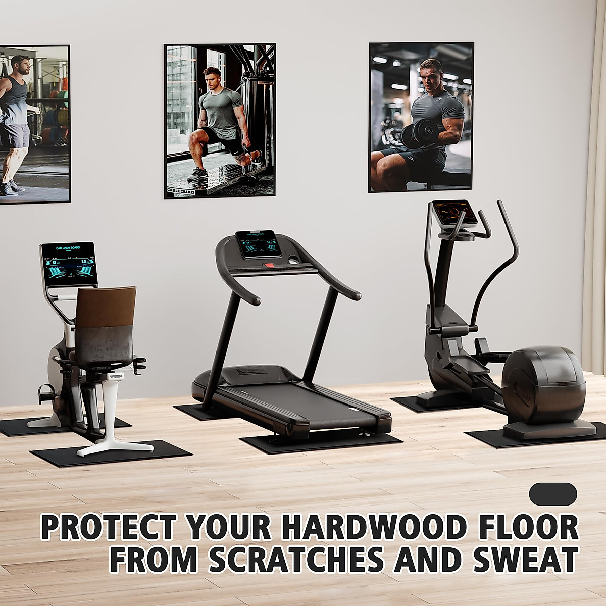 Peloton Bike Mat | 7.5mm Thickness, Exercise Bike Mat/Treadmill Mat for Hardwood Floors or Carpet, Non-Slip Sweat-Proof Exercise Equipment Mat for Bike Trainer/Stationary Spin Bike/Indoor Cycling