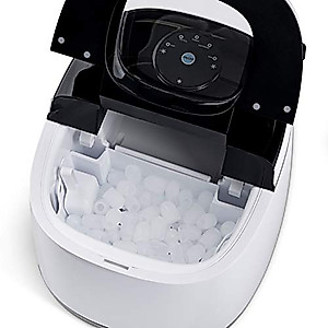 NewAir Portable Countertop Ice Maker - 50 lb. Daily - First Batch In Under 10 Minutes - Countertop Modern Design - Bullet Shaped Ice Black & White - AI-250W