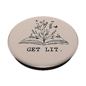 Get Lit Library Book Wildflowers Lovers Literature Teacher PopSockets Standard PopGrip