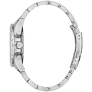 Bulova Men’s Marine Star 6-Hand Quartz Chronograph Stainless Steel Watch, Blue Dial, Tachymeter, 100M Water Resistant (Model: 96B174)