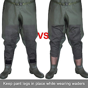 Wisdompro 2 Pcs Neoprene Ankle Blousing Garter Trousers Boot Blousers Strap for Wader Fishing Hunting Biking Military Uniform
