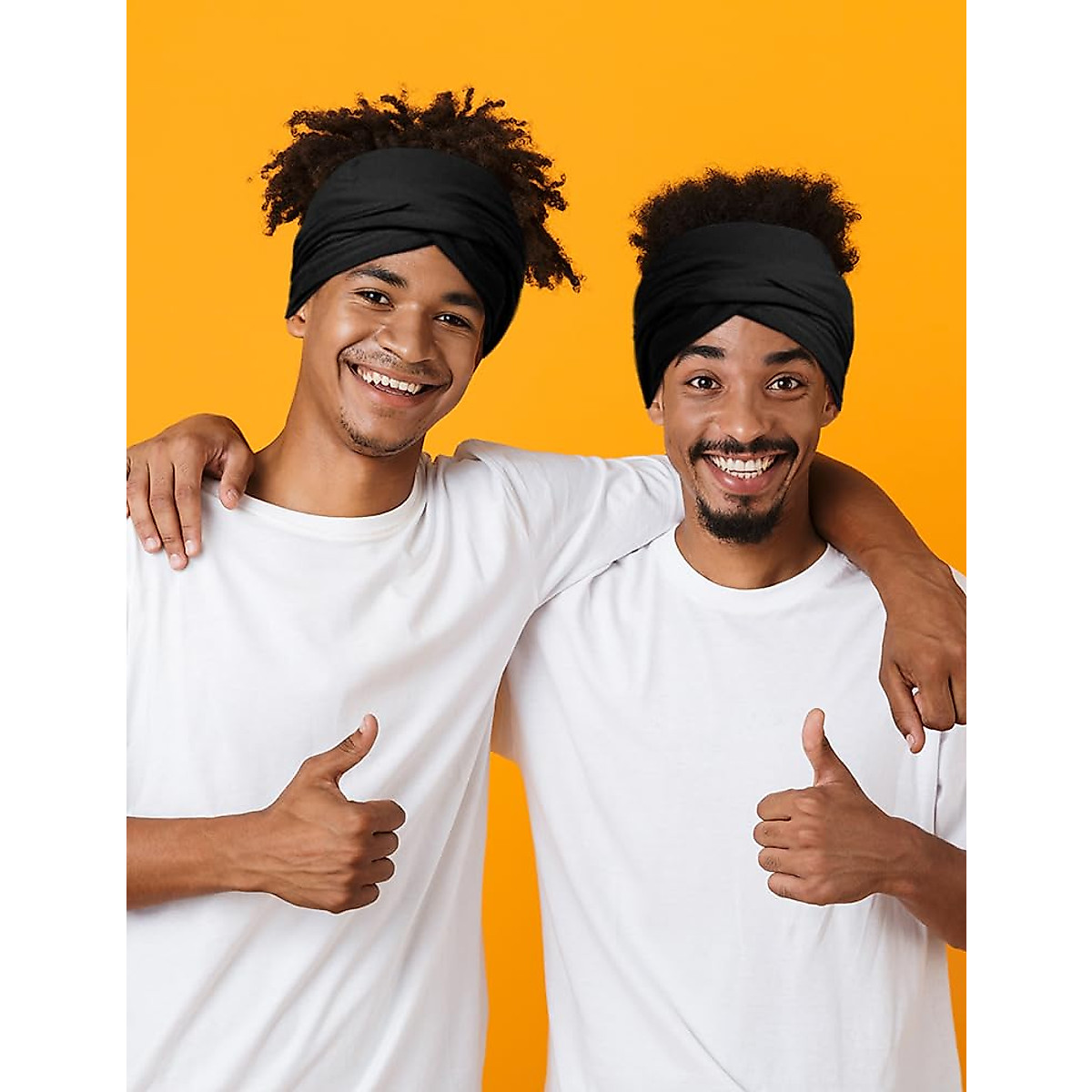 Ababalaya Satin Lined Open Turban Headband Mens Sweatband Sports Headband for Running,Cycling,Basketball,Yoga,Fitness Workout Stretchy Unisex Hairband, Black, 1 PCS