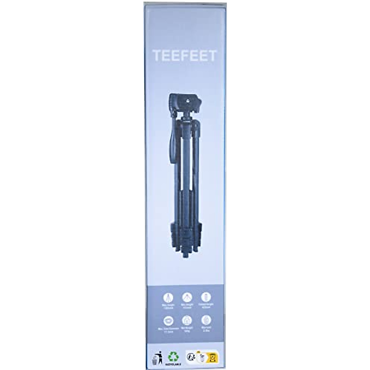 teefeet Phone Tripod, 54 inch Light Travel Tripod, with Mobile Phone Holder Adapter/Remote Shutter/Carry Bag for Selfie, Suitable for Video, Live Broadcast, Video Blog, Tiktok (Black)