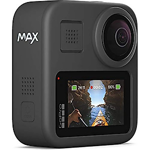 GoPro MAX 360 Action Camera with Premium Accessory Bundle – Includes: SanDisk Extreme 32GB microSDHC Memory Card, Rechargeable Underwater LED Light, Protective Carrying Case & Much More