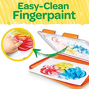 Crayola Washable Finger Paint Station, Less Mess Finger Paints for Toddlers, Kids Gift