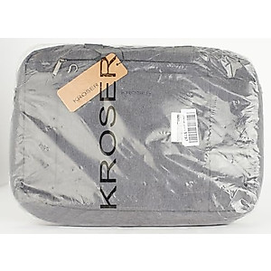 KROSER Laptop Bag 15.6 Inch Briefcase Shoulder Bag Water Repellent Laptop Bag Satchel Tablet Bussiness Carrying Handbag Laptop Sleeve for Women and Men-Grey