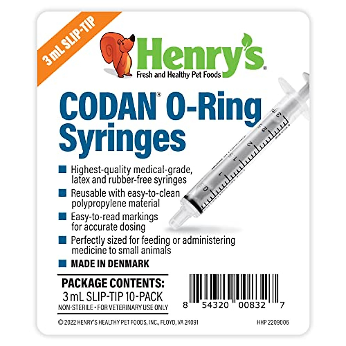 CODAN Slip-Tip O-Ring Syringes, 3 mL (10 Pack)