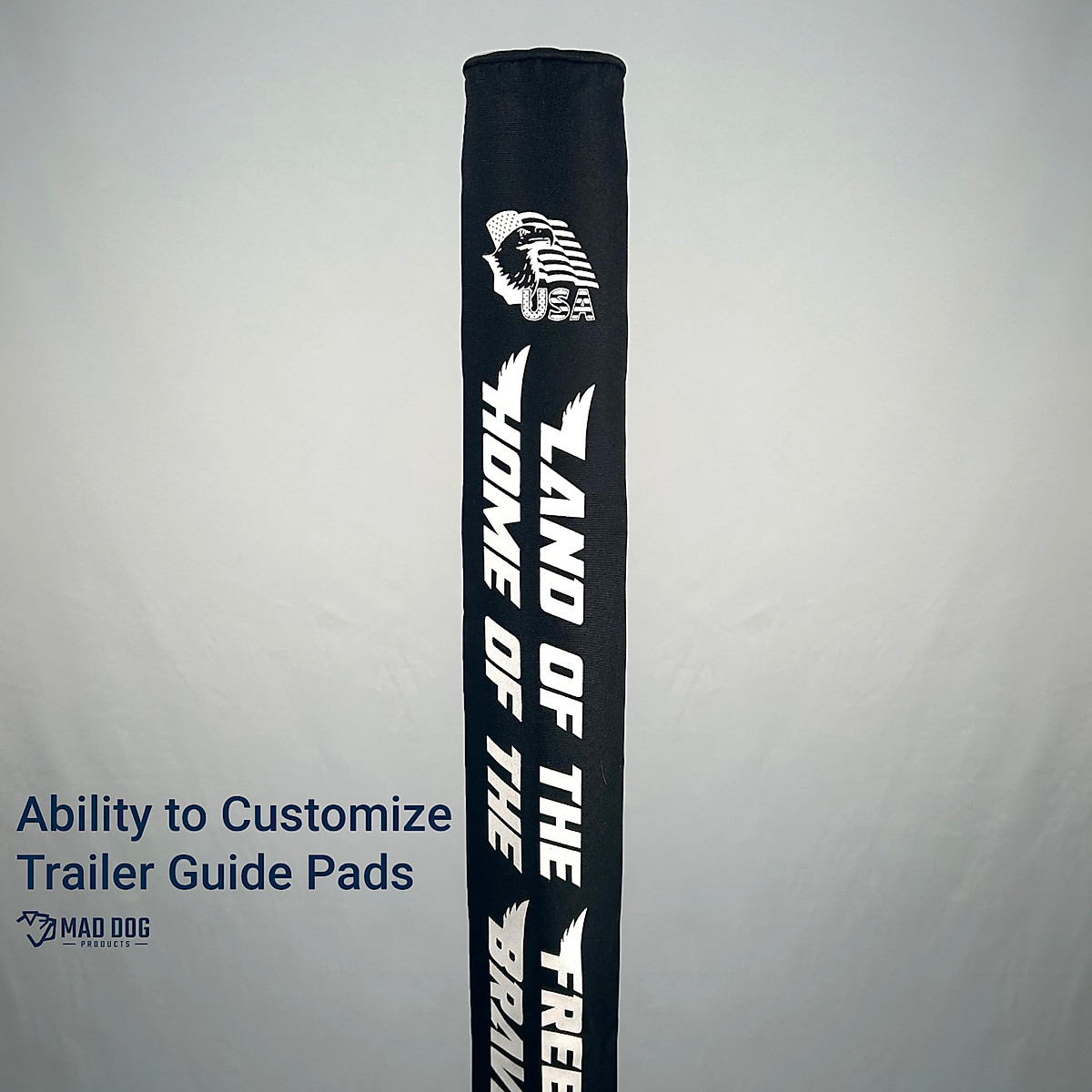 Mad Dog Boat Trailer Guide Pole Pad and Cover with Capped Ends | 36 Inch | Black | Heavy Duty UV Fade Proof Canvas | Set of Two