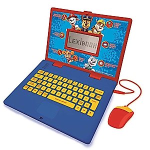 LEXiBOOK JC598PAi4 Paw Patrol-Educational and Bilingual Laptop Portuguese/English-Toy for Child Kid (Boys & Girls) 124 Activities, Learn Play Games and Music with Chase Marshall-Red/Blue