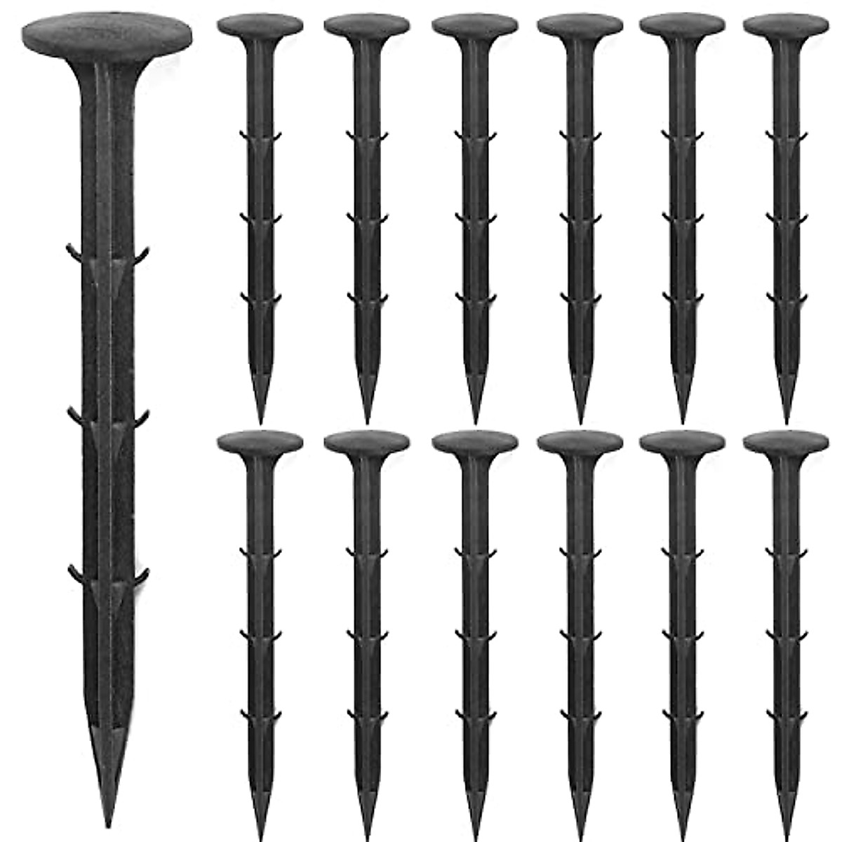 Aoipend 160 Pack Plastic Garden Lawn Stakes 6 inch Heavy Duty Landscape Anchors Spikes Rustproof Nail for Ground Lawn Edging, Weed Fabric, Tarp, Artificial Turf, Camping Tent