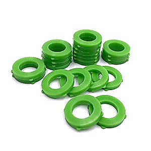 Yanwoo 20pcs Green Leak Preventing Silicone Washer Gasket for Standard 3/4" Garden Hose Fittings, Nozzles and Water Faucet, Pack of 20