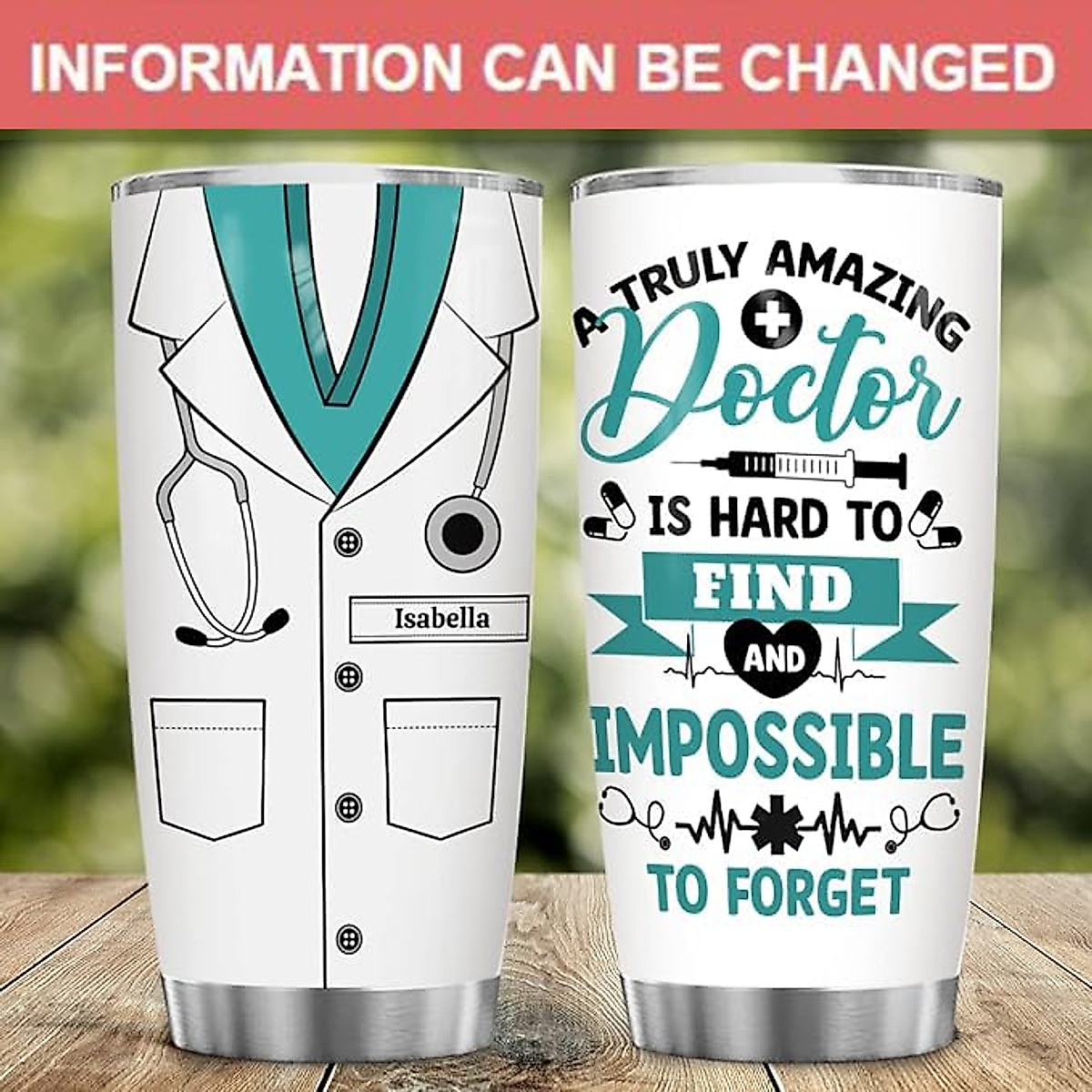 wowcugi Personalized Doctor Gifts For Men Doctor Tumbler 20oz 30oz Stainless Steel Insulated Coffee Travel Mug Cup Appreciation Gift For Birthday Graduation Men Women Doctors Day Gifts