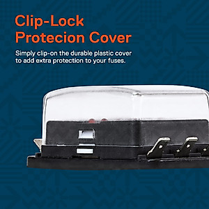 True Mods 6 Way Blade Fuse Box for Automotive [ATC/ATO Blade Fuses] [100 Amp][LED Indicator] [Protection Cover] [10-30V DC; 12V] Auto Marine Fuse Block