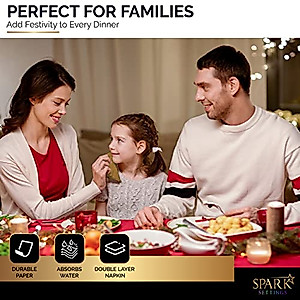 Amcrate Big Party Pack 100 Count Gold Beverage Napkins - Ideal for Wedding, Party, Birthday, Dinner, Lunch, Cocktails. (5” x 5”)