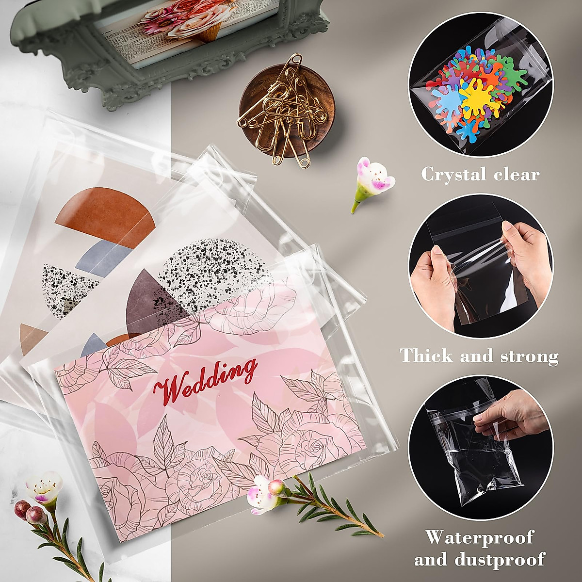 Golden State Art, Pack of 100 11 1/4 x 14 1/8 Clear Bags for 11x14 Mat Matting