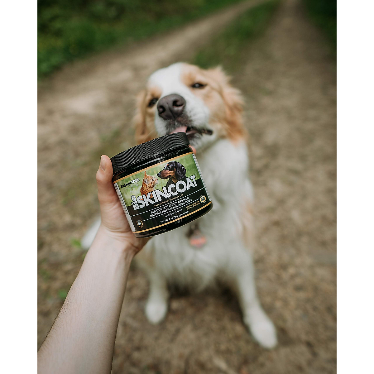 BiologicVET - BioSKIN & Coat Natural Antihistamine Supplement for Dogs & Cats, Supports Skin Health and Helps Maintain Normal Histamine Levels, 53-Day Supply for 30-lb. Animal, 14-oz. Powder