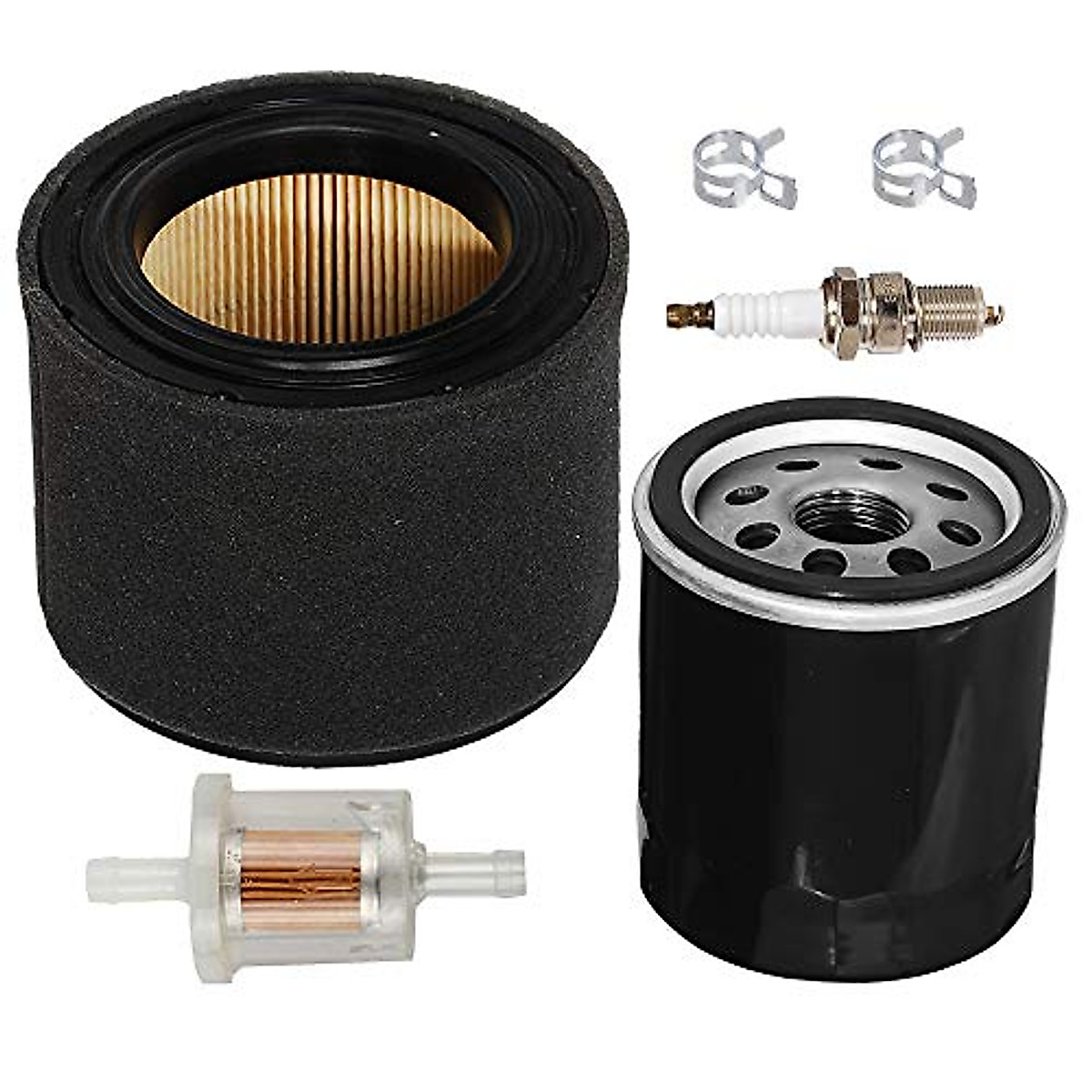 HIFROM Air Filter Pre Cleaner Combo Oil Fuel Filter Spark Plug Tune Up Kit Replacement for Kawasaki FJ180V 11029-0019 11029-0032 49065-2057 49065-2078 Lawn Mower