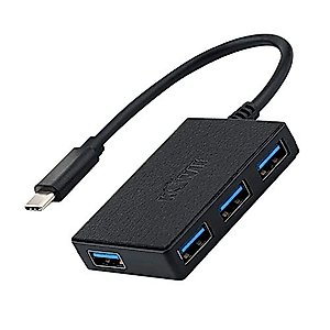 KIWIFOTOS 4 Ports USB C to USB 3.0 Data Hub Splitter, Type C Data Extender Adapter for MacBook Air, Mac Pro/Mini, Surface Pro, Notebook PC, Laptop, USB Flash Drives, Keyboard, Card Reader and More